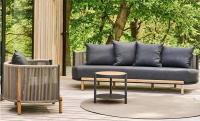 China Aluminum rope Patio Modern Furniture Outdoor Sofa Customizable Sectional Lounge Hotel for sale