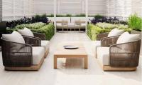 China Teak Wood Outdoor Garden Sofa Set Patio Furniture for Hotels and Balconies for sale