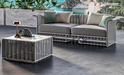 China Aluminum Luxury Wicker Rattan Sofa Set Durable Modern Outdoor Garden Furniture for sale