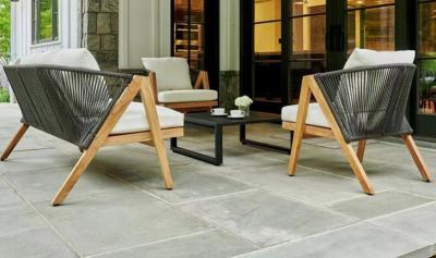 China Factory Direct Villa Courtyard Luxury Teak Wood Garden Round Couch Sofa Set Modern Design Waterproof Farmhouse Teak Wood Garden Sofa Set Outdoor Furniture for sale