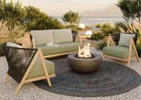 China Rope sofa Factory Direct Villa Courtyard Luxury Teak Wood Garden Sofa Set Outdoor Furniture for sale