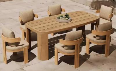China Patio Furniture Dining Table Outdoor Garden Sets for Big Space Teak Wood for sale