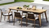 China Outdoor Furniture Garden Eco-friendly Wood Rope Table Set for sale