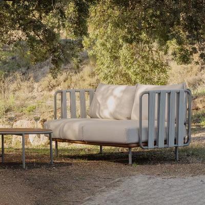 China 2 Pcs Outdoor Rattan Wicker Coffee Table and Chairs Garden Sofa for sale