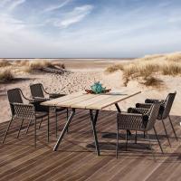 China Teak wood Outdoor Dining Table Set 6 Seater Dining Table and Chair Set for sale