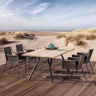 China Teak wood Outdoor Dining Table Set 6 Seater Dining Table and Chair Set for sale