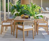 China Teak Wood Home Furniture Outdoor Dining Table Set 6 Seater Dining Table and Chair Set for sale