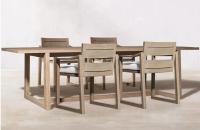 China Teak Wood Outdoor Dining Table Set 6 Seater Dining Table and Chair Set for sale