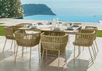 China Modern Outdoor table Sets Factory Direct Sale Rattan Glass Table For Patio Garden Beach Park Use for sale