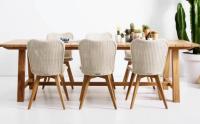China Factory Outdoor Teak Wood table 6pcs Chairs Table And Rope Chair for sale
