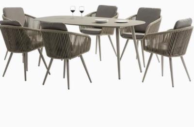 China Patio table 6pcs Chairs Table And Rope Chair for sale
