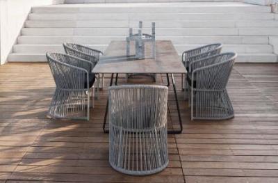 China Round table Patio table And Rope Chair Rattan wicker material for sale