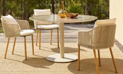 China 1pc Round coffee table set 4pcs Rope Chairs Set for sale