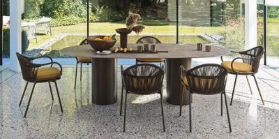 China garden set 1pc Long Table Set 6pcs Rope Chairs Set patio villa for sale