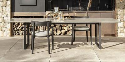 China Long table design Garden table and chairs Patio villa for sale