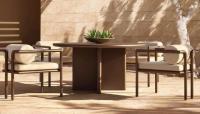 China Aluminum frame outdoor garden round table design Garden table and chairs Patio villa for sale