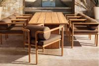 China Teak wood outdoor garden round table design Garden table and chairs Patio villa for sale