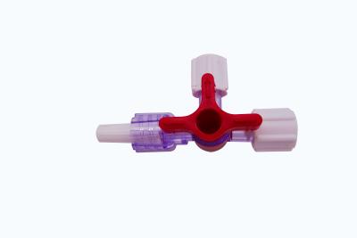 China 3 Way Tube Red Check Valve Connector Stopcock With Luer Lock for sale