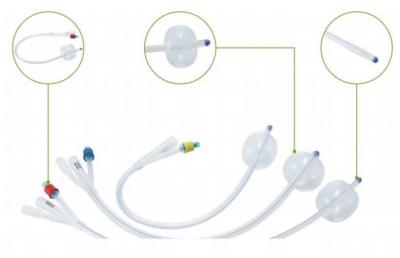 China 100% Pure Silicone 22 Fr 3 Way Catheter 2 Way Foley Catheter With 30ml Balloon for sale