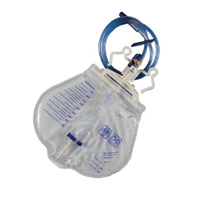 China 1.2mm Thick PVC Drainage Luxury Urine Bag 2000ml Medical Grade for sale