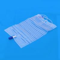 China 1000ml PVC T Valve Disposable Urine Bags Transparent With Anti Reflux Valve for sale