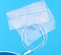 China 1000ml PVC T Valve Disposable Urine Bags Transparent With Anti Reflux Valve for sale