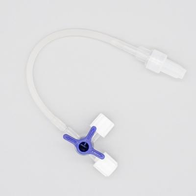 China PC PVC ABS Surgical High Pressure IV Three Way Stop Cock With Extension Tube for sale
