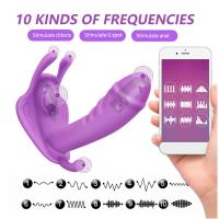 China Butterfly Wearable Panty Vibrator for Women G Spot Clit Nipple Sucking App Control 7 Modes for sale