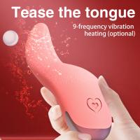 China Rechargeable Silicone Tongue Licking Vibrator 9 Frequency G Spot Clitoral Stimulator for Women 113x32mm for sale