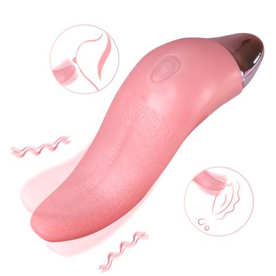 China Rechargeable Tongue Licking Vibrator for Women G Spot Clitoral Stimulator Mini Sex Toy 10 Modes for sale