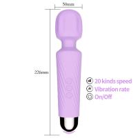 China 20 Vibration Modes 360 Degree Bend Waterproof USB Rechargeable Female Vibrator 20x4 cm for sale