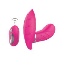 China USB Rechargeable Silicone Vibrator 10 Modes Remote Control Waterproof Sex Toy 110mm for sale