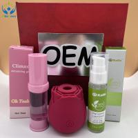 China Customized Rose Shape Vaginal Sucking Vibrator with Water Based Lubricant Set 30mL for sale