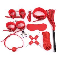 China 10 Pcs BDSM Bondage Set PU Leather Handcuffs Ankle Cuffs Restraints for Couples for sale