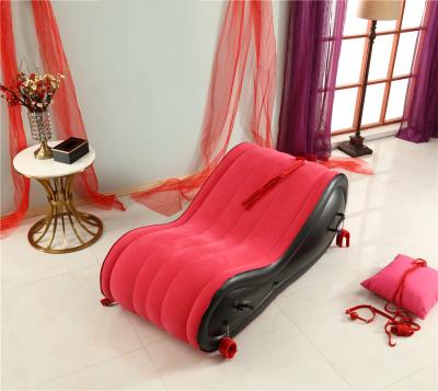 China Inflatable Air Sofa for Adult Couple Love Game Chair Beach Garden Outdoor Couch 200kg Capacity for sale