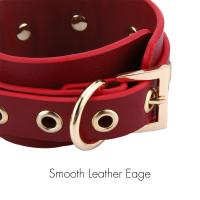 China Real Leather BDSM Bondage Kit with Shoulder Bag Handcuffs Ankle Cuffs Collar Leash 800g for sale