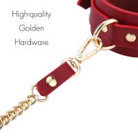 China Real Leather BDSM Bondage Kit with Shoulder Bag Handcuffs Ankle Cuffs Collar Leash 800g for sale