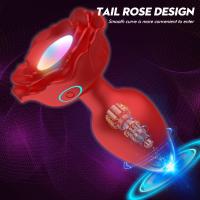 China Remote Control Rose Anal Vibrator Silicone Anal Plug IPX7 Waterproof 10 Speeds for sale