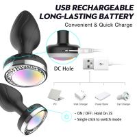 China Silicone Anal Plug with LED Light Remote Control Vibrating for Men Women 18 Plus for sale