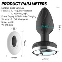 China Silicone Anal Plug with LED Light Remote Control Vibrating for Men Women 18 Plus for sale