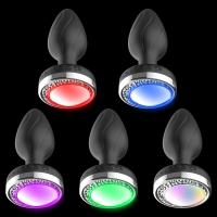 China Silicone Anal Plug with LED Light Remote Control Vibrating for Men Women 18 Plus for sale