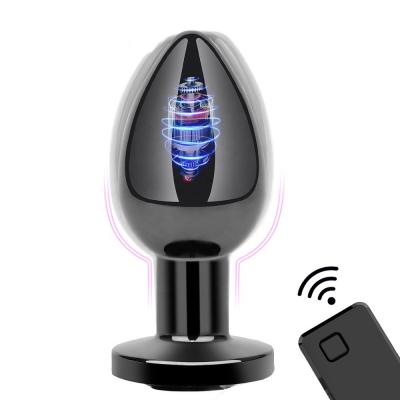 China Stainless Steel Vibrating Butt Plug 10 Frequency Wireless Prostate Massager Anal Sex Toy for Men Couples for sale