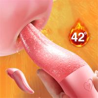 China Rechargeable Silicone Tongue Shaped Licking Vibrator for Women 113mm Clitoral Stimulator for sale