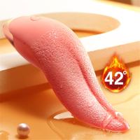 China Rechargeable Silicone Tongue Shaped Licking Vibrator for Women 113mm Clitoral Stimulator for sale