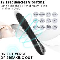 China Waterproof Silicone Vibrating Massage Stick 12 Speeds USB Rechargeable Adult Female Masturbation Climax for sale