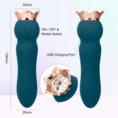 China Rechargeable Crown Bullet Vibrator Safe Silicone 10 Frequency G Spot Clitoral Stimulator 130mm for sale