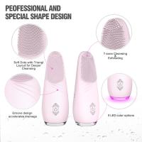 China Electric Waterproof Face Cleanser Massager with 9 Vibration Modes Medical Soft Silicone Cleaning Brush for All Skin Types for sale