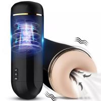 China Automatic Male Masturbator with Suction Vibrating Stroker USB Rechargeable IPX6 Waterproof 24.5cm Silicone for sale