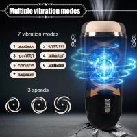 China Automatic Male Masturbator with Suction Vibrating Stroker USB Rechargeable IPX6 Waterproof 24.5cm Silicone for sale