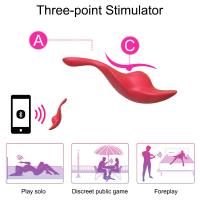 China App Controlled Wearable Panty Vibrator 9 Speeds USB Rechargeable Silicone IPX7 Waterproof 80g for sale
